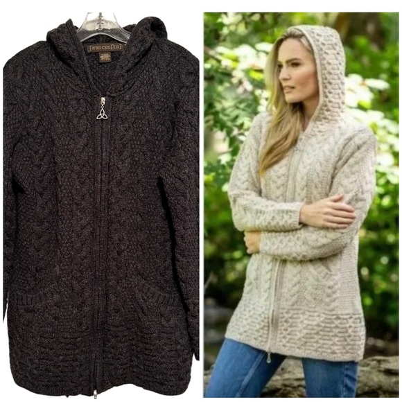 inis crafts | Sweaters | Inis Crafts Ireland Merino Wool Gray Fisherman ...